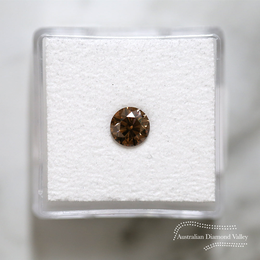 .74ct Authentic Australian Cognac Argyle Round Diamond - C7 – Australian Diamond Valley