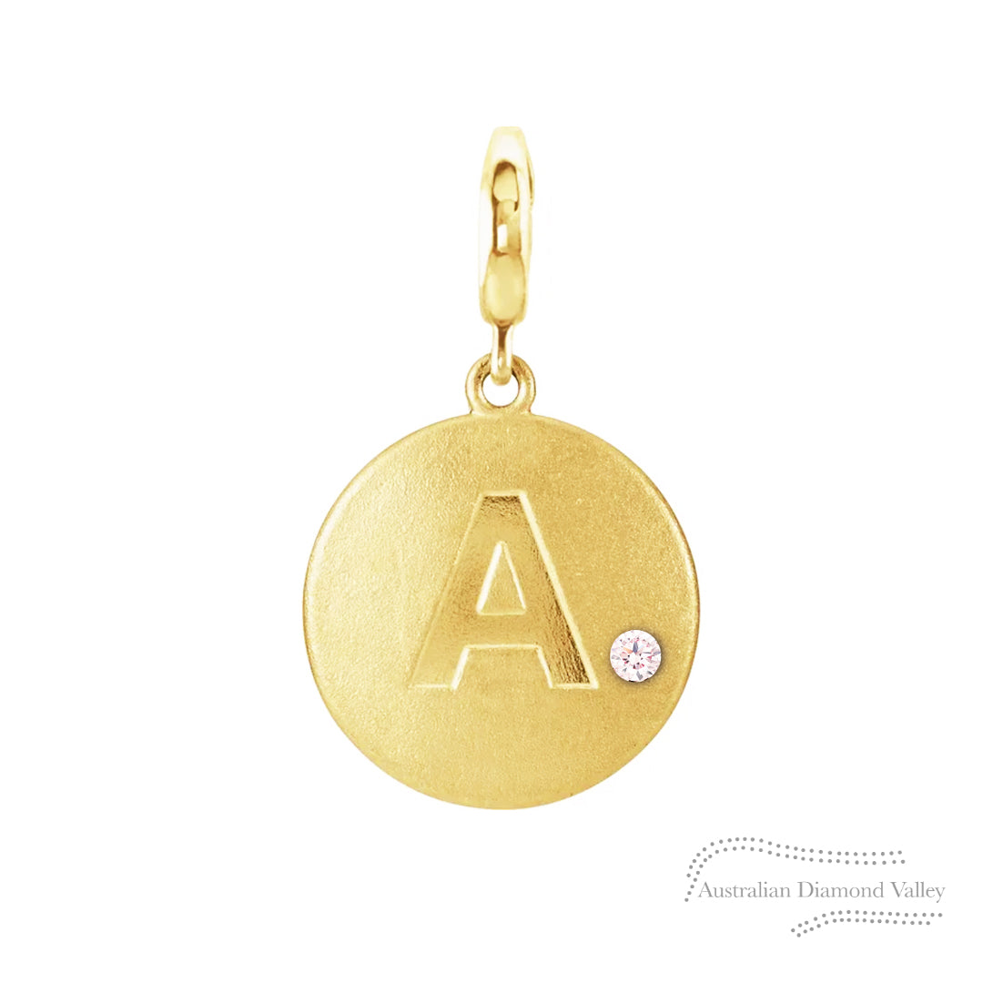 Initial Circle Charm – Australian Diamond Valley